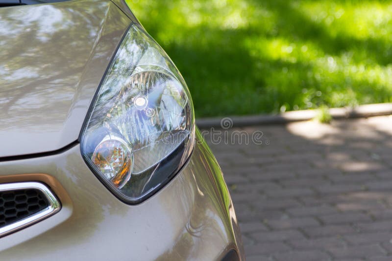 Beautiful car headlights stock photo. Image of automobile - 72198414