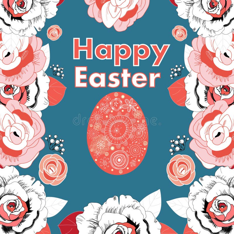 Beautiful Card with or Easter Stock Vector - Illustration of bizarre ...