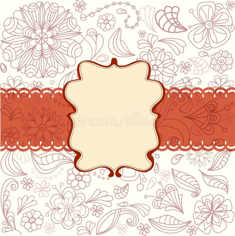 Beautiful Card with Flowers Stock Vector - Illustration of scrap ...