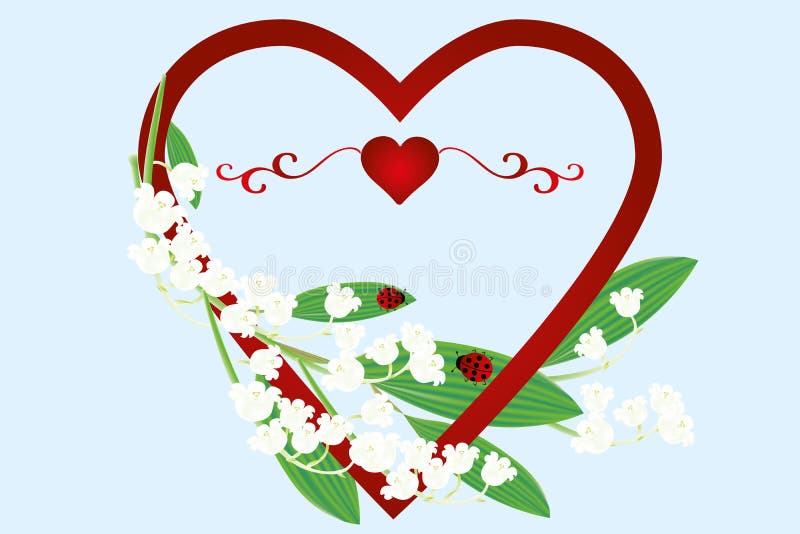 Beautiful card with heart stock vector. Illustration of romance - 53712122