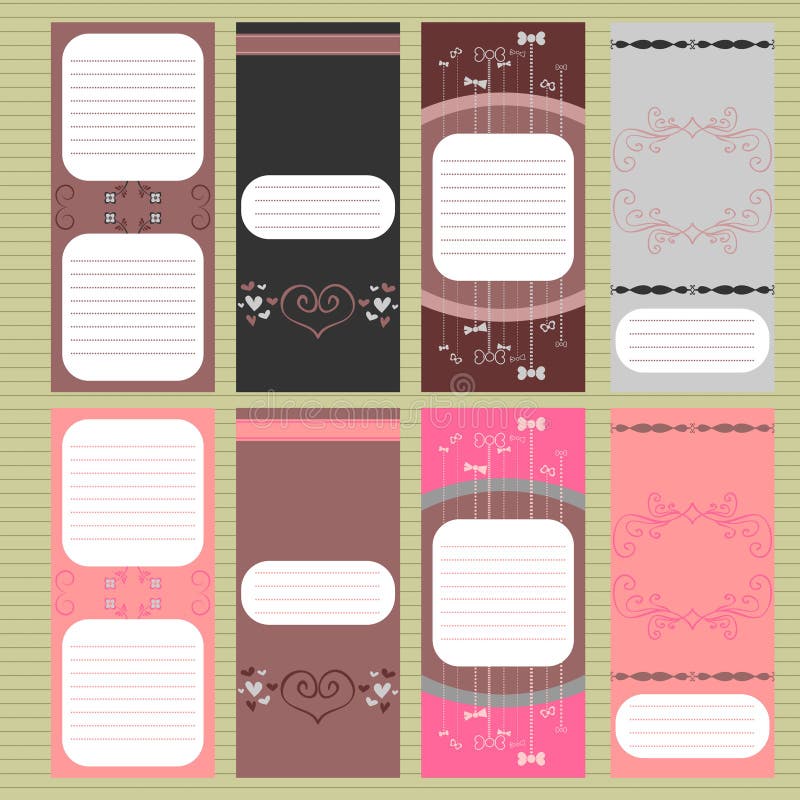 Beautiful cards set stock vector. Illustration of romantic - 24363140
