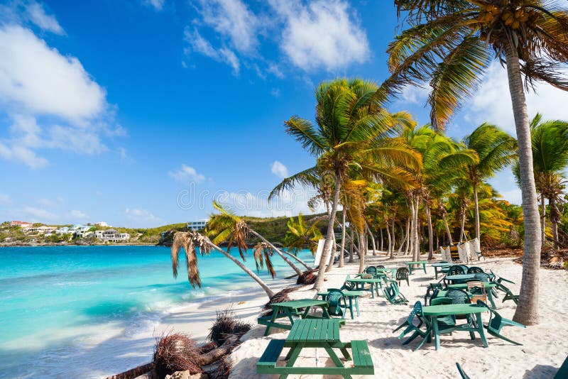 Beautiful Caribbean beach stock image. Image of cafe - 38848089
