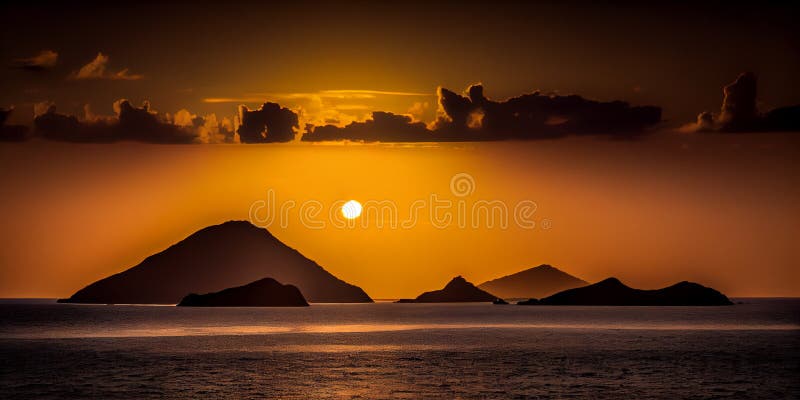 Beautiful Caribbean Islands Stock Illustration - Illustration of summer ...