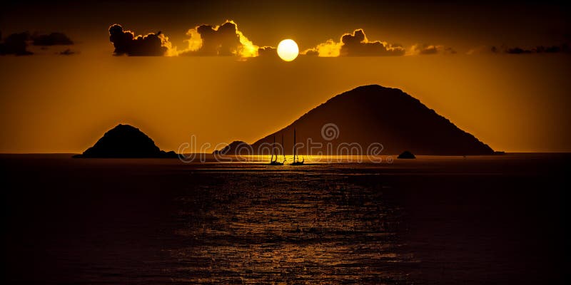 Beautiful Caribbean Islands Stock Illustration - Illustration of ...