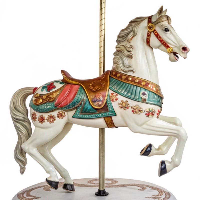 Beautiful Carousel Horse Wall Murals Isolated on Transparent Background ...