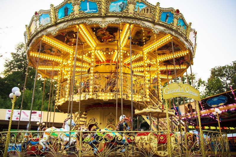 Carousel Lights Blurry Celebration Night Ride Stock Image - Image of ...