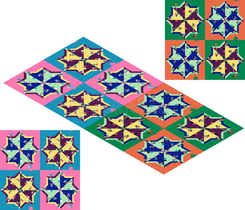 Beautiful Carpet from Colorful Seamless Patchwork Patterns. Stock ...