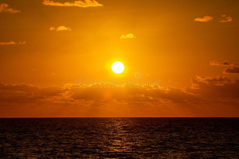 Beautiful Carribean Sunset at the Sea Side Stock Image - Image of blue ...