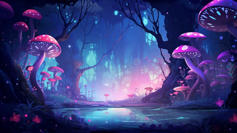 Beautiful Cartoon Background with Magic Fairy Design Stock Illustration ...