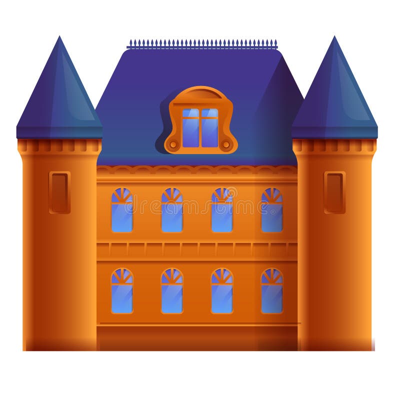 Beautiful cartoon castle stock illustration. Illustration of isolated ...