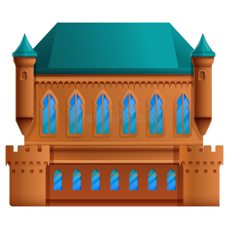 Beautiful cartoon castle stock illustration. Illustration of design ...