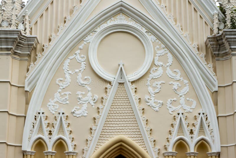 Beautiful Carving Pattern on the Wall of a Catholic Chapel. Stock Photo ...