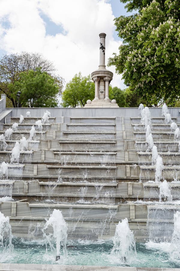 Beautiful Cascading Fountain in Konya. Vertical Stock Photo - Image of ...