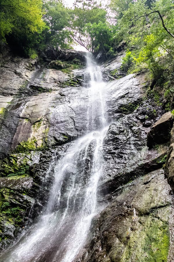 Beautiful Cascading Full-flowing Waterfall Stock Image - Image of ...