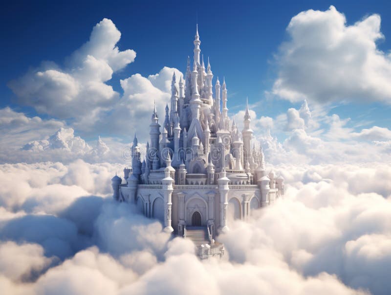 Beautiful Castle among the Clouds in the Sky. White Castle. Stock Photo ...