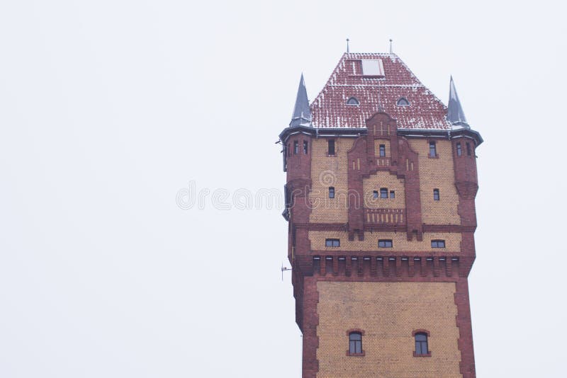 Beautiful Castle Tower with Windows Isolated on White. Stock Photo ...