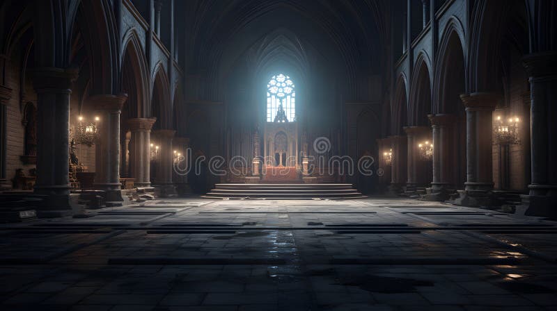 Beautiful Catholic Church Interior View. Stock Photo - Image of ...