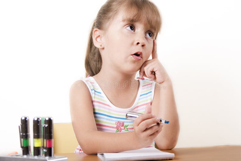 Beautiful Caucasian Girl Learning Stock Image - Image of blond ...