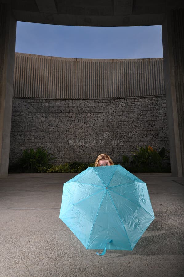 Beautiful Caucasian Woman Hiding Stock Image - Image of american ...