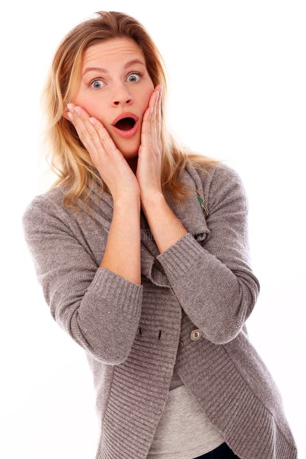 Beautiful Caucasian Woman Surprised Stock Photo - Image of blonde ... Beautiful Caucasian Woman Surprised Stock Photo - Image of blonde ...