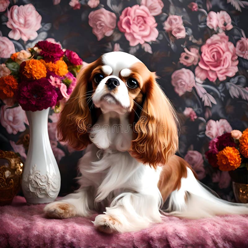 Beautiful Cavalier Dog - Ai Generated Image Stock Illustration ...