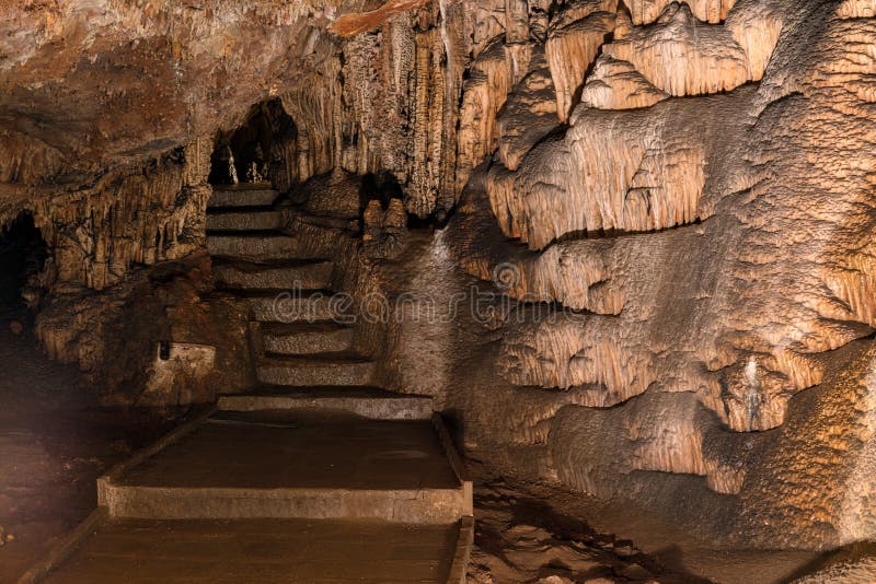 Beautiful Cave Formations with Stalagmites and Stalactites Deep Stock ...