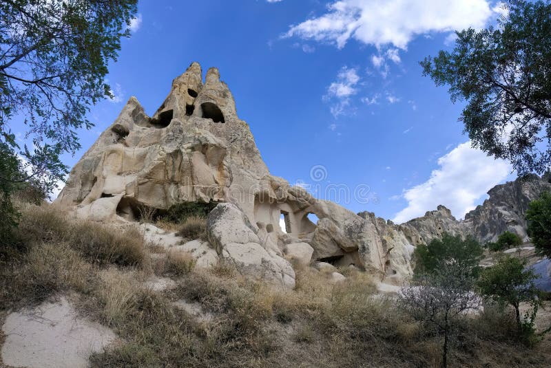 Beautiful Caved Inside Mountain Scenery of Cappadocia in Turkey ...