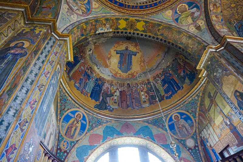 Beautiful Ceilings in Churches in the City of Zhovkva. Editorial ...