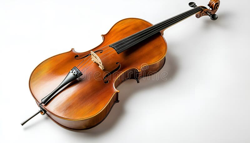 Beautiful Cello Isolated on White. Classical Musical Instrument Stock ...