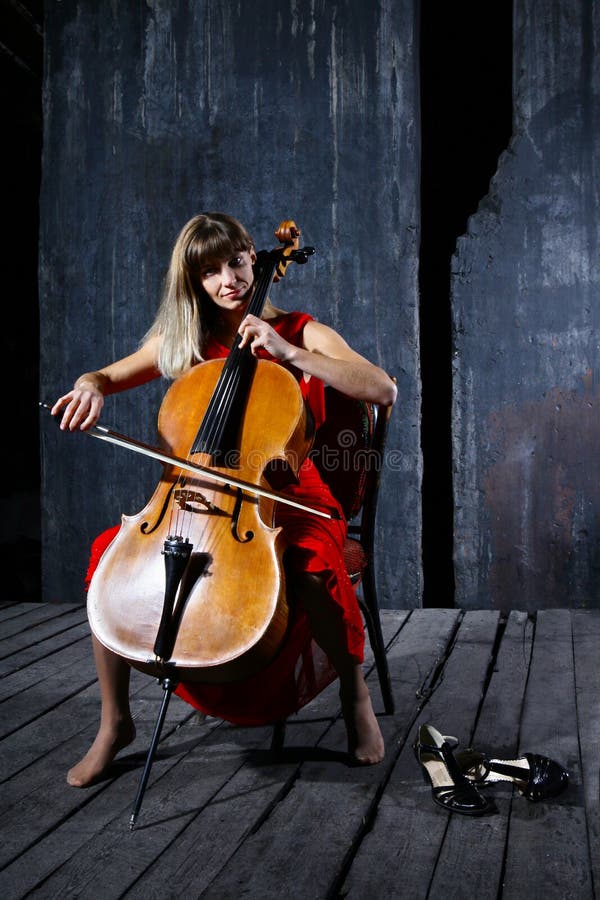 Beautiful cello musician stock image. Image of black - 12219229