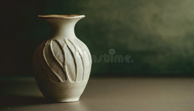 Beautiful Ceramic on the Table Against Old Wall, Copy Space. Pottery ...