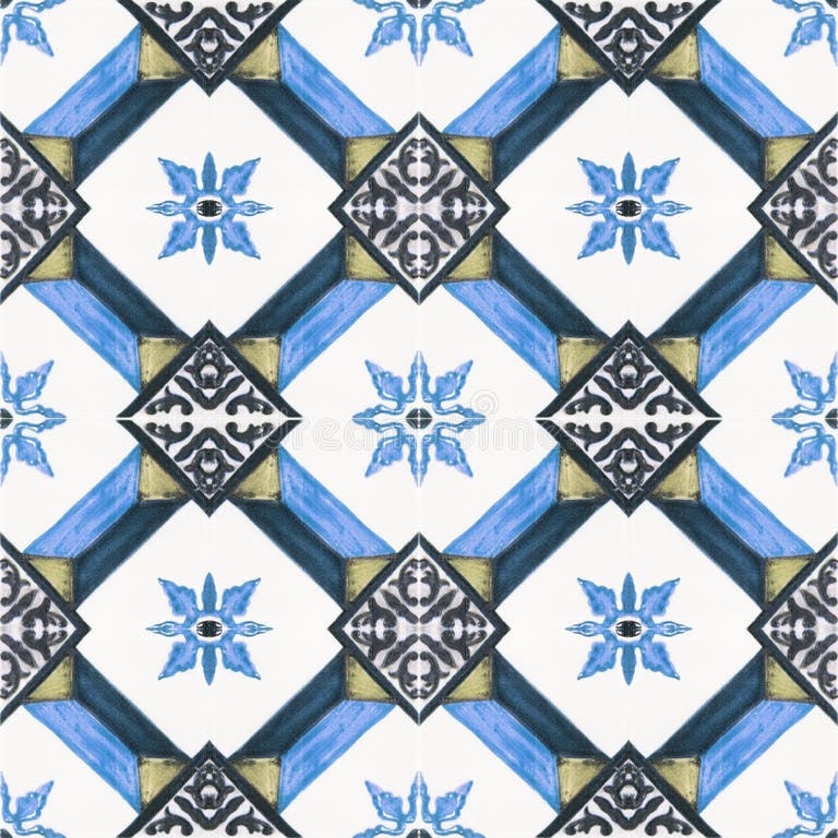 Beautiful Ceramic Tiles Patterns Stock Illustration - Illustration of ...