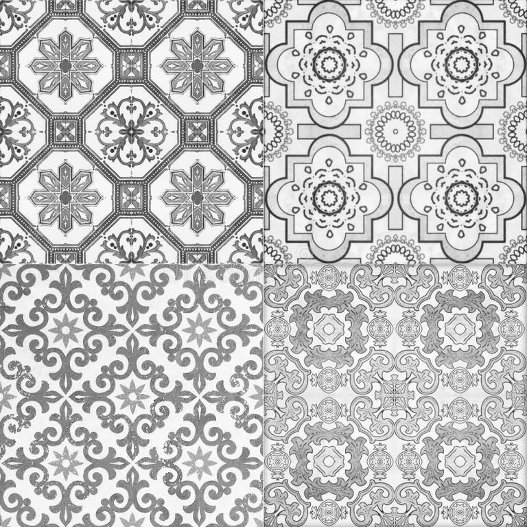 Beautiful Ceramic Tiles Patterns in the Park Public. Stock Illustration ...