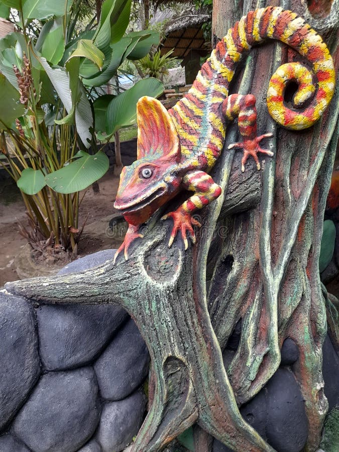 Beautiful Chameleon Statue stock photo. Image of chameleon - 264800816