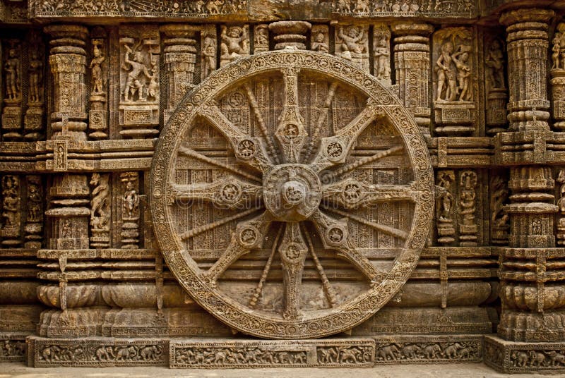 Beautiful Chariot Wheel Konark Sun Temple Orissa Stock Image Image