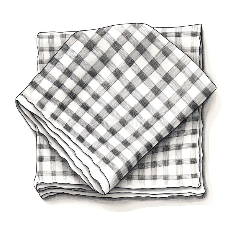 Beautiful Checkered Napkin Clipart Illustration Stock Illustration ...