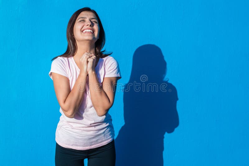 Beautiful Cheerful Young Girl Wearing Casual Clothes Standing Isolated
