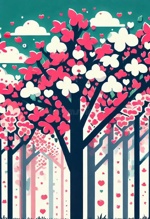 Beautiful Cherry Blossom Tree Isolated on White Backdrop. Stock Image ...