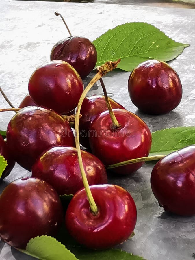 Beautiful Cherry on the Table and on the Saucer. Cherries and Cherry ...