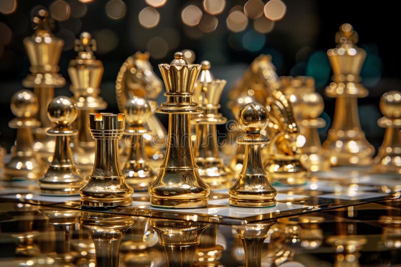 Beautiful Chess Piece Standing on Checkered Game Board during Strategic ...