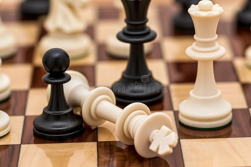 Beautiful Chess Piece Standing on Checkered Game Board during Strategic ...