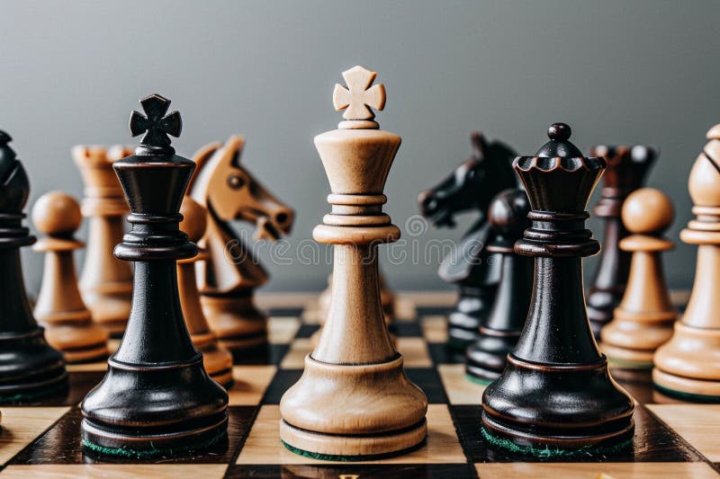 Beautiful Chess Piece Standing on Checkered Game Board during Strategic ...