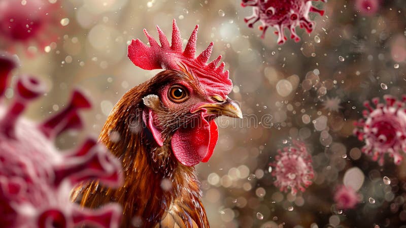 Beautiful Chicken, Close-up, Sign H5N1 Concept of Poultry. the Threat ... Beautiful Chicken, Close-up, Sign H5N1 Concept of Poultry. the Threat ...