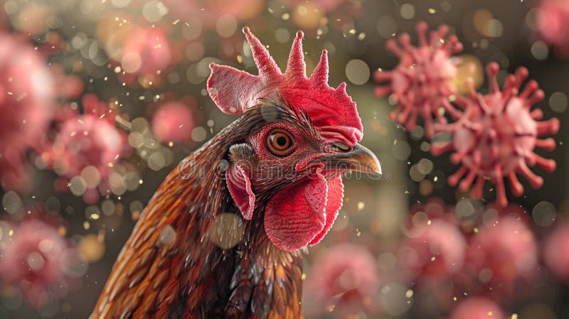 Beautiful Chicken, Close-up, Sign H5N1 Concept of Poultry. the Threat ... Beautiful Chicken, Close-up, Sign H5N1 Concept of Poultry. the Threat ...