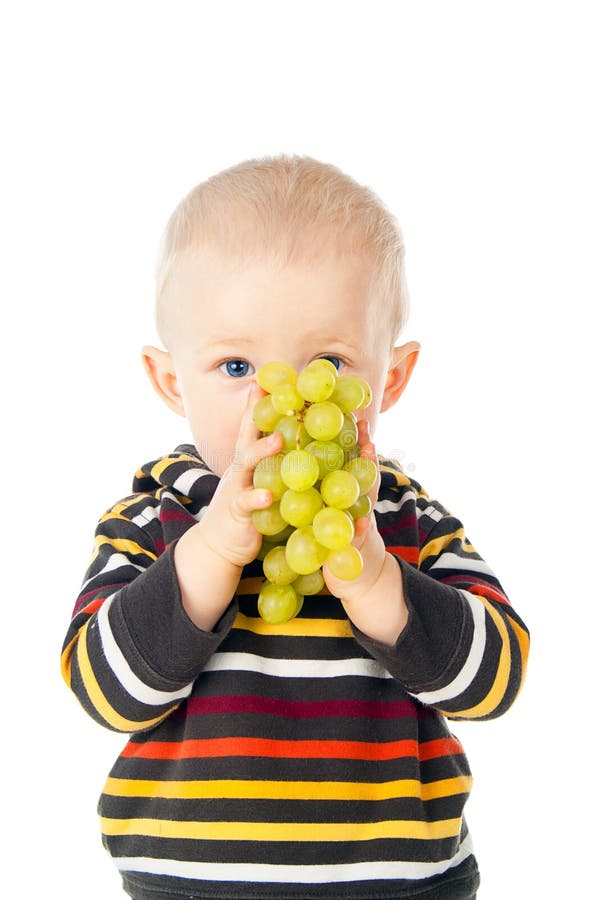 Beautiful Child Eats Grapes Stock Photo - Image of diet, casual: 27903978