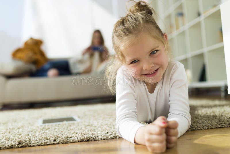 Beautiful Child Looking at Camera at Home. Stock Photo - Image of ...