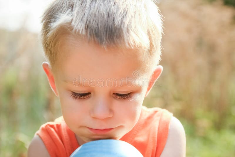 Beautiful Child Playing Outdoors in the Park Stock Photo - Image of ...