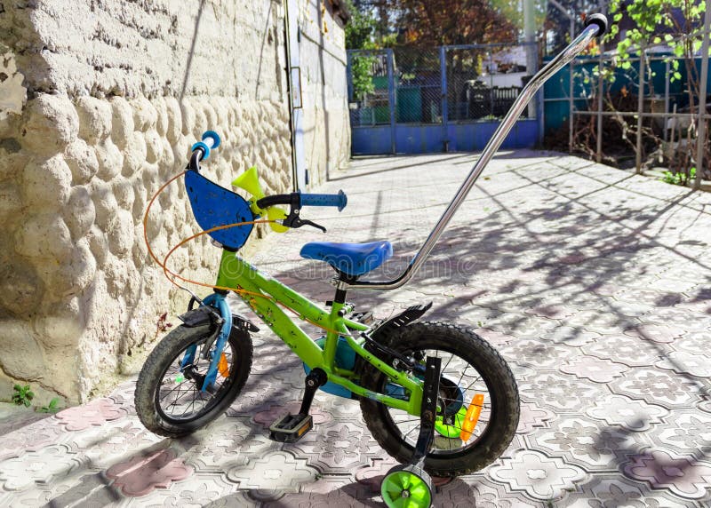 Beautiful Children Multi-colored Bicycle Under the Rays of the Sun ...