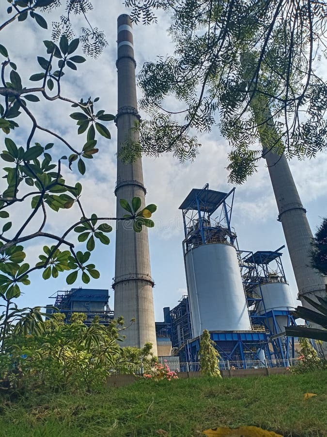 Beautiful Chimney of Coal Fired Power Plant Stock Image - Image of coal ...