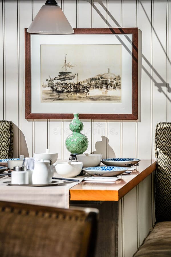 A Beautiful Chinese Restaurant with Beautiful Table Setting and and ...